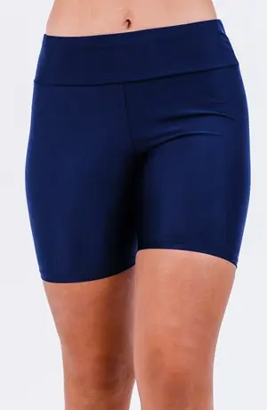 CALYPSA Mid-thigh Swim Shorts - Navy