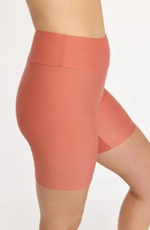 CALYPSA Mid-thigh Swim Shorts - Rust