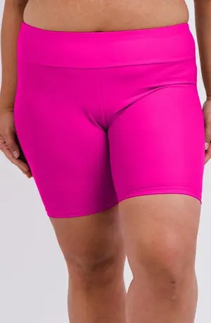 CALYPSA Mid-thigh Swim Shorts - Pink