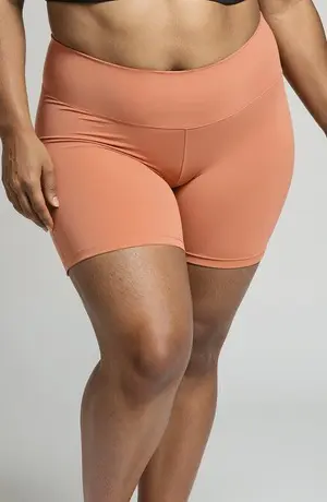 CALYPSA Mid-thigh Swim Shorts - Rust