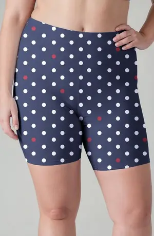 CALYPSA Mid-thigh Swim Shorts - Spotty
