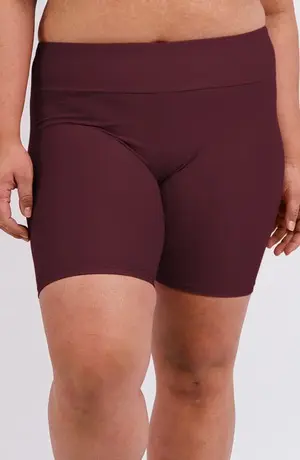 CALYPSA Mid-thigh Swim Shorts - Wine