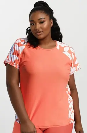 CALYPSA Loose Fit Adele Swim Top Rust/rusty Rose
