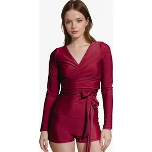 CALYPSA Avery Reversible Wrap Swim Set Wine