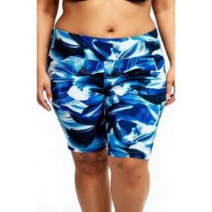 CALYPSA Long Bike Swim Shorts - Navy Wave