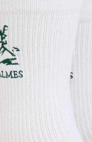 PALMES Contrast Logo Tennis Crew Socks