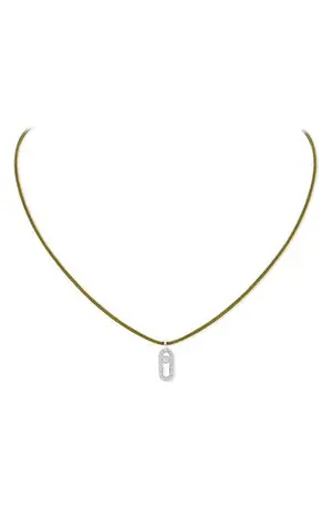Messika Care Diamond Pavé Pendant Cord Necklace - White Gold
