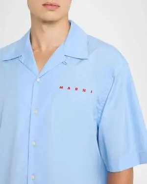 Marni Apos;s Poplin Camp Shirt - Iris/blue