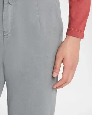 Kiton Pleated Straight-Fit Pants Gray