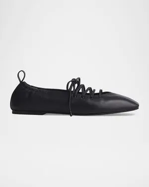 Rag & Bone Sophia Lace-up Ballerina Flats - Black