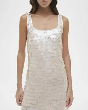 Simkhai Onyx Sleeveless Sequin Mini Dress - Sand