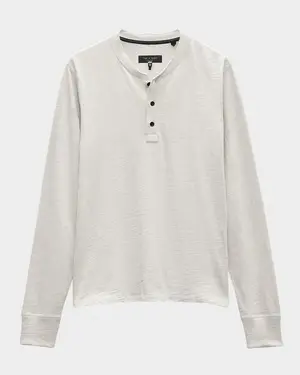 Rag & Bone Men & Apos;s Classic Flame Henley Long-sleeve T-shirt Dust