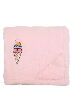 MIMISH Ice Cream Reversible Fleece Baby Blanket - Ballet Pink