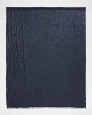 Brunello Cucinelli Lightweight Cashmere-blend Scarf C4224 Navy