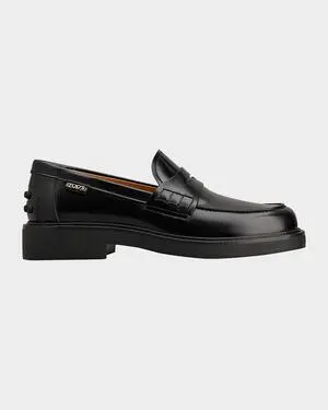 TOD & APOS;S Gomma Leather Penny Loafers - Nero