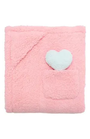 MIMISH Glow In The Dark Print Reversible Fleece Baby Blanket - Cosmos Pink