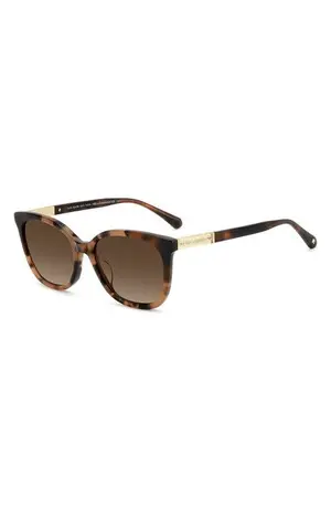 Kate Spade New York Seline 54mm Rectangular Sunglasses - Havana/brown