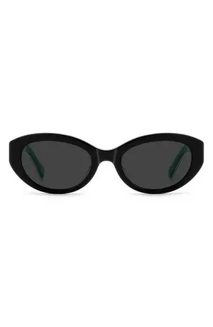 Kate Spade New York Caeley 52mm Oval Sunglasses - Black Green/grey