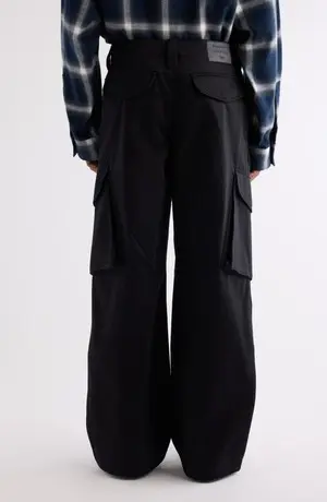Acne Studios Patsono Heavyweight Organic Cotton Sateen Wide Leg Cargo Pants