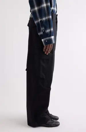 Acne Studios Patsono Heavyweight Organic Cotton Sateen Wide Leg Cargo Pants