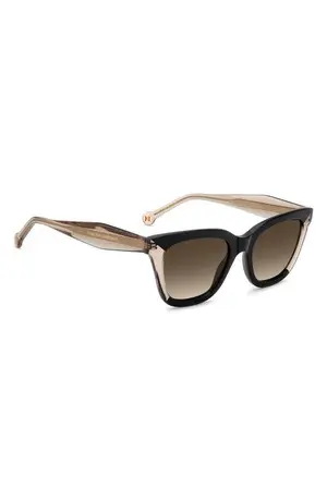 Carolina Herrera 52mm Cat-eye Sunglasses - Black Beige/brown