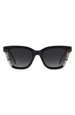 Carolina Herrera 52mm Cat-eye Sunglasses - Black/dark Grey