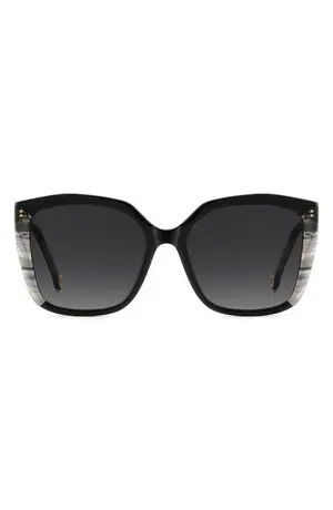 Carolina Herrera Her 57mm Gradient Square Sunglasses - Black/dark Grey