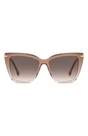 Carolina Herrera 54mm Gradient Cat-eye Sunglasses - Beige/pink