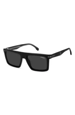 Carrera Eyewear 54mm Rectangular Flat-top Sunglasses - Black Dark Ruthenium/grey