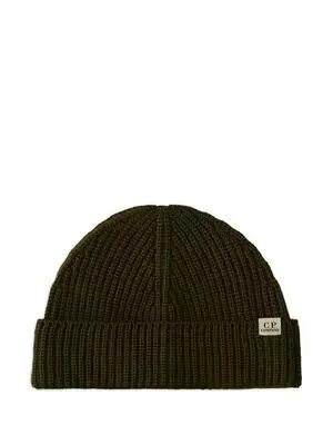 C.P. COMPANY Ribbed-wool Beanie Hat - Green
