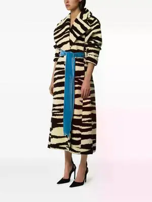 Nina Ricci Zebra-print Belted Coat