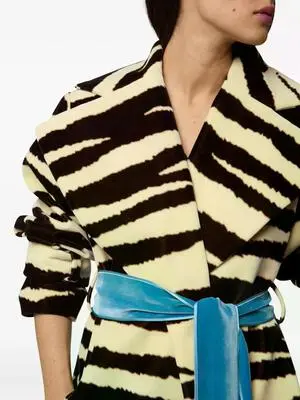 Nina Ricci Zebra-print Belted Coat