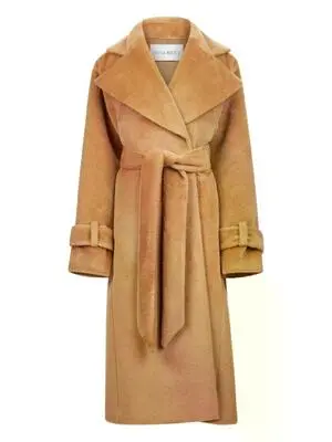Nina Ricci Belted Brushed Wool Coat