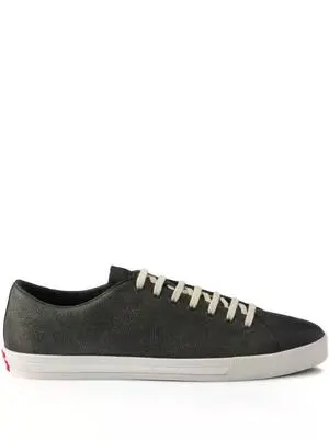 Prada Aged-effect Lace-up Low-top Sneakers - Black