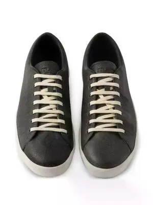 Prada Aged-effect Lace-up Low-top Sneakers - Black