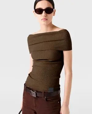 Stella McCartney Off-shoulder Top - Olive
