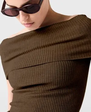 Stella McCartney Off-shoulder Top - Olive