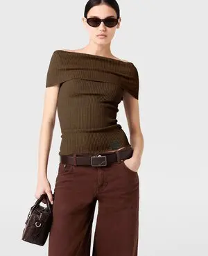 Stella McCartney Off-shoulder Top - Olive