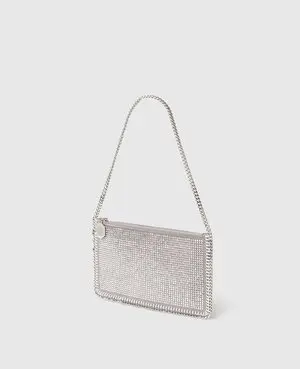 Stella McCartney Falabella Crystal Pochette - Silver