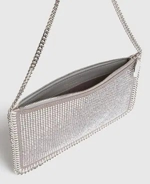 Stella McCartney Falabella Crystal Pochette - Silver