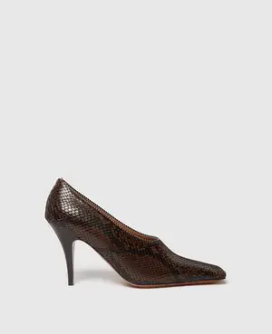 Stella McCartney Square-toe Snake Stiletto Pumps