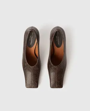 Stella McCartney Square-toe Snake Stiletto Pumps