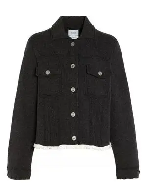 BARRIE Pleated-detail Button Jacket