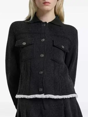 BARRIE Pleated-detail Button Jacket