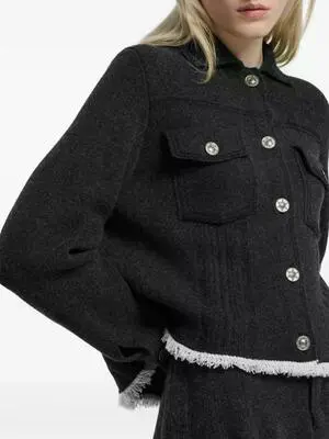BARRIE Pleated-detail Button Jacket