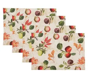 DESIGN IMPORTS Set/4 Orchard Botanical Printed Placemats - One-color