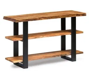 ALATERRE FURNITURE Alpine Natural Live Edge Media Console Table W/ Metal Accents - One-color