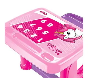 DOLU TOYS Dolu: Pink Unicorn Smart Study Desk, Waterproof