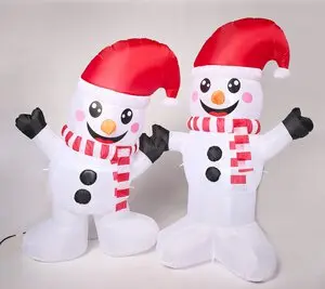 KRINGLE EXPRESS 6ft Inflatable Jolly Snowman Friends - One-color