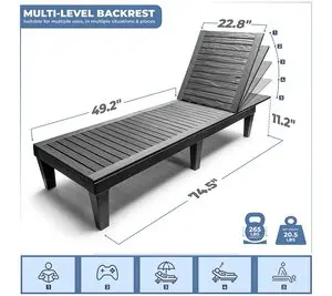 SORBUS Outdoor Folding Chaise Lounge Chair